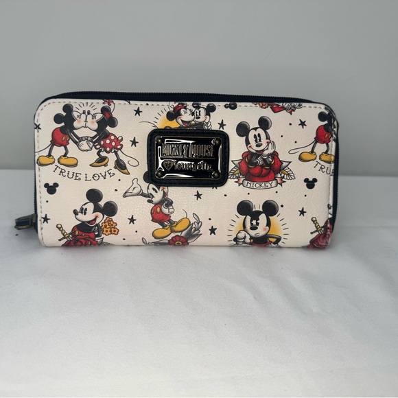 Loungefly | Accessories | Loungefly Mickey Mouse Cream And Red Wallet ...